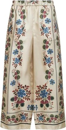 Max Mara Femme, Pantalons, Multicolore, Taille: 42 FR Pantalon en Twill de Soie Imprim&eacute;