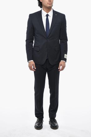 Corneliani CC COLLECTION Jacquard-Anzug aus Schurwolle mit Pattentaschen Corneliani