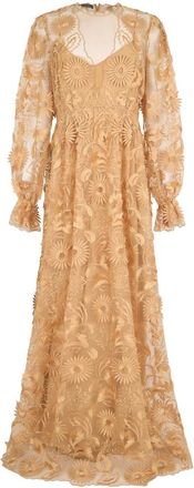 Alberta Ferretti Femme, Robes, Jaune, Taille: 40 FR Robe longue brod&eacute;e
