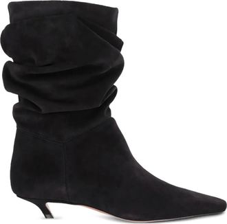 Amina Muaddi bottines Jamie &agrave; fronces - Noir