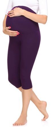 Merry Style Damen 3/4 Umstandsleggings aus Viskose MS10-298 (Pflaume, XXL)