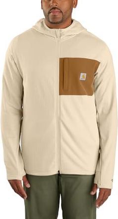 Carhartt Work in Progress Force 106625 T-Shirt &agrave; Capuche &agrave; Manches Longues et Fermeture &eacute;clair pour Homme Coupe d&eacute;contract&eacute;e, Lait davoine, Taille 4XL