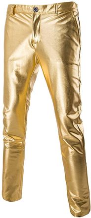 PARKLEES Nightclub-Hose f&uuml;r Herren in Metallic-Gold mit geradem Bein, gold, 28