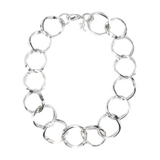 Raf Simons Femme, Accessoires, Gris, Taille: ONE Size Linked Rings Chain Necklace