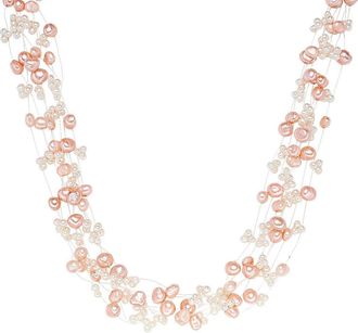Valero Pearls Halskette - Sterling Silber Perlen-Kette S&uuml;&szlig;wasser-Zuchtperle - Gr. unisize - in Rosa - f&uuml;r Damen