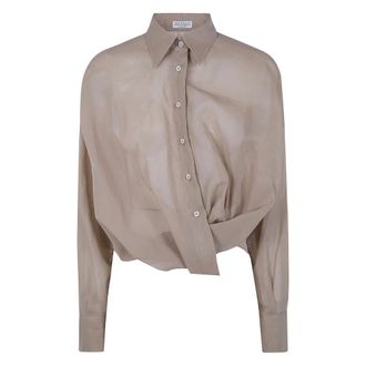 Brunello Cucinelli Damen, Blusen & Hemden, Braun, LGr&ouml;&szlig;e