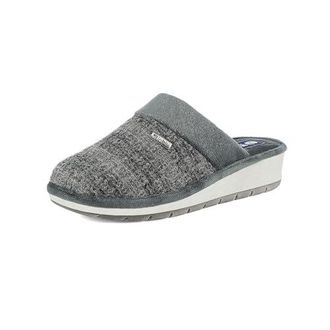 Inblu Chaussons dhiver pour femme en tissu gris, compens&eacute;s bas, GY24