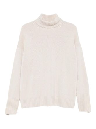 Iris Von Arnim Gerippter Pullover mit Rollkragen - Nude