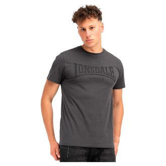 Lonsdale Herren T-Shirt Logo Kai Normale Passform, Anthracite/Black, L