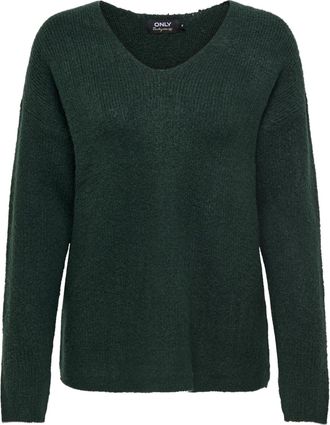 Only Damen ONLCAMILLA V-Neck L/S Strickpullover KNT 15204588, Scarab/Detail:melange,XS