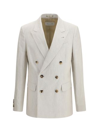 Dries Van Noten Mens Blazer Barry Herringbone Off White Cotton Blazers Jacket