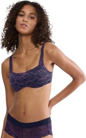 Triumph Body Make-up Illusion Lace Balconette Bra, Bleu de Prusse, 75C Femmes