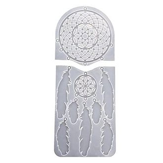 Generic Grand attrape-r&ecirc;ves en silicone - Kit de bricolage en &eacute;poxy - Pendentif en forme de plume pour fen&ecirc;tre de maison, salon, d&eacute;coration murale