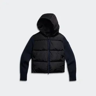 Canada Goose HyBridge Strick-Kapuzenjacke mit breiter Steppung und farblich abgestimmtem Logo (Weiblich, Nocturne, XL)