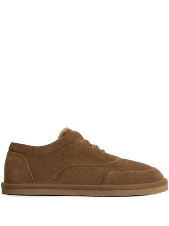 12 Storeez Derby-Schuhe aus Shearling - Braun
