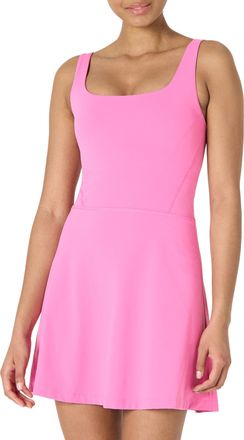 Amazon Essentials Damen Active FormFlex Tank-Tenniskleid in butterweicher Qualität mit integriertem Bodysuit, BH und Shorts, Flamingo Rosa, XL