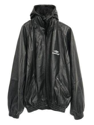 Balenciaga veste zippée 3B Icon en cuir (années 2000) - Noir