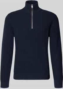 Mc Neal Slim Fit Strickpullover aus reiner Baumwolle mit Troyer-Kragen