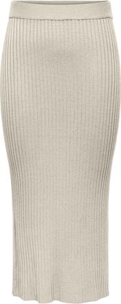 Only Damen Onlmila Long Skirt Cc KNT Rock, Birch, XL EU