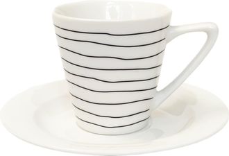 Dutch Rose Kop Espresso Wit Streep 9 cl