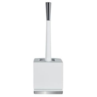 Spirella Brosse WC avec Support Porcelaine Roma Blanc & Argent