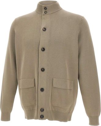 FILIPPO DE LAURENTIIS Homme, Pulls, Vert, Taille: 3XL Cardigan &agrave; poches plaqu&eacute;es