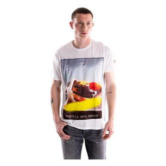 Bastille Rundhals-T-Shirt mit kurzen &Auml;rmeln - - Tops - Herren - Wei&szlig; - M