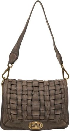 Campomaggi Hobo Bags - Vintage Woven Leather Shoulder Bag With Adjustable - Gr. unisize - in Grau - für Damen