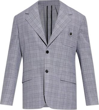 Versace Homme, Vestes, Gris, Taille: L Blazer en laine &agrave; motif &agrave; carreaux