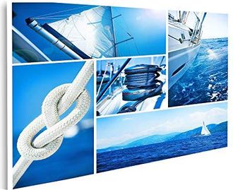 Islandburner Tableau sur Toile Concept de Yachting de voilier de Collage de Yacht Cadre Affiche Poster Murale Tableaux