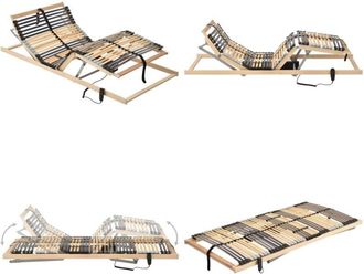 vidaXL Lattenrost Elektrisch mit 42 Latten 7 Zonen 100x200 cm - Elektrischer Lattenrost - Lattenrost Mit Motor - Verstellbarer Lattenrost - Lattenrost