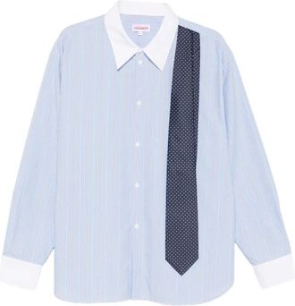 Charles Jeffrey Loverboy Loverboy by Charles Jeffrey, Homme, Chemises, Bleu, Taille: L Chemise &agrave; rayures et col &agrave; pointes avec liens