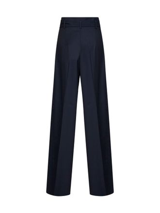 Max Mara Womens Trousers Mstserio Blue Virgin Wool