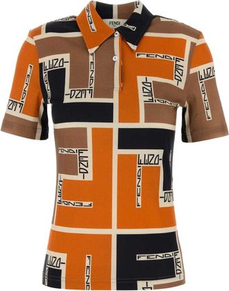 Fendi Maxi FF Puzzle Poloshirt - Orange
