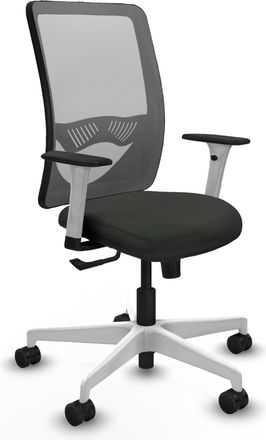 Piqueras y Crespo Schwarzer Schreibtischstuhl Zulema mit wei&szlig;en und schwarzen Armlehnen, h&ouml;henverstellbare Lendenwirbelst&uuml;tze, ausgestattet mit 3 Positionen und Schneid