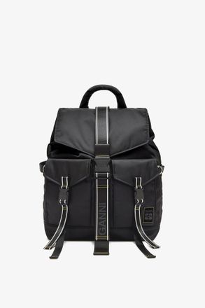 Ganni Sac &agrave; dos noir Re-Tech - Pour Femme