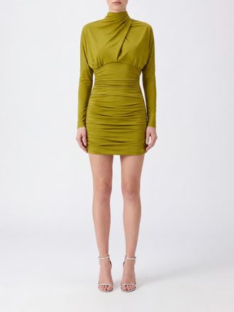 Balmain Drapiertes Etui-Minikleid von aus Viskose mit hohem Kragen
