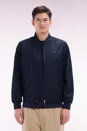 Eden Park Blouson Zipp&eacute; En Polyamide Soft Touch &Agrave; Col Teddy Marine