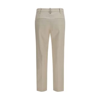 Brunello Cucinelli Tailored Cotton Trousers - Beige