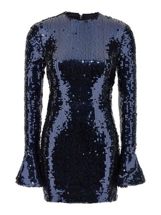 Rotate Robe Au Genou - Bleu