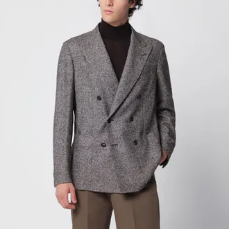 Tagliatore Tabakfarbene Zweireiherjacke aus Wollmischung