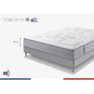 Les Tendances Simmons Ensemble Sensoft Matratze und Bettgestell wei&szlig; 160 x 200 cm