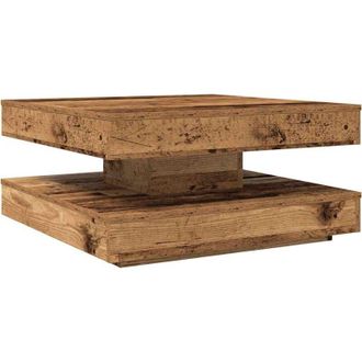 vidaXL Table basse rotative à 360 degrés vieux bois 70x70x34,5 cm vidaXL