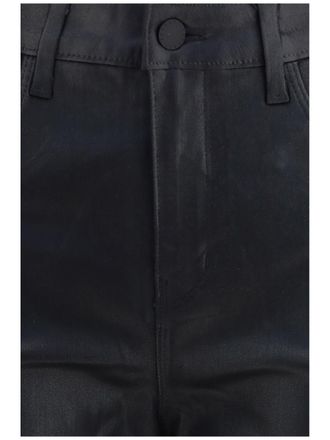 L'agence Womens Skinny Jeans Marguerite Black Coated Modal