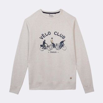 Faguo Sweat col rond beige chin&eacute; coton - DARNEY