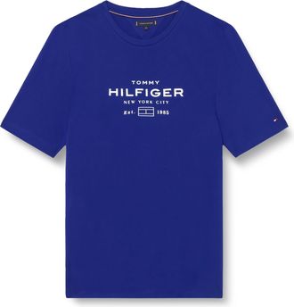Tommy Hilfiger Herren Bt-Hilfiger Stack Graphic Tee-B Mw0Mw42059 S/S T-Shirt, Blue (Wedge Blue), 3XL