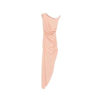Elisabetta Franchi Femme, Robes, Beige, Taille: 42 FR Robe en cr&ecirc;pe jersey avec bretelle bijou