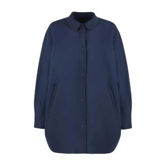 Herno Femme, Blouses et Chemises, Bleu, Taille: 44 FR Chemise Veste Boutonn&eacute;e Oversize