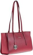 Pierre Cardin Sac à bandoulière en cuir véritable pour femme Fabriqué en Italie 42 x 21,5 x 12,5 cm 1984, Rubis, Taille unique