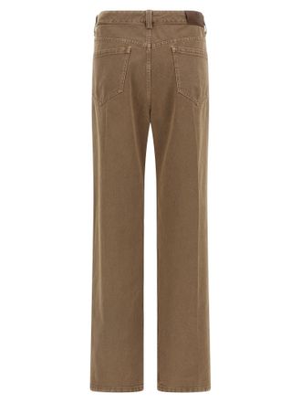 Brunello Cucinelli Garment-Dyed Denim Trousers - Beige